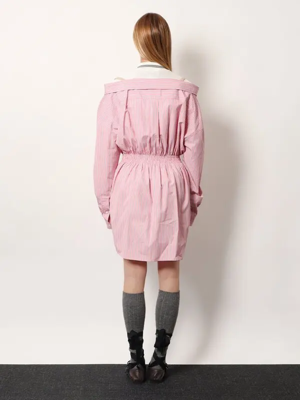 Miu Miu Striped Cotton Shirt Dress - Multicolor