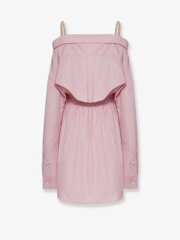 Miu Miu Striped Cotton Shirt Dress - Multicolor