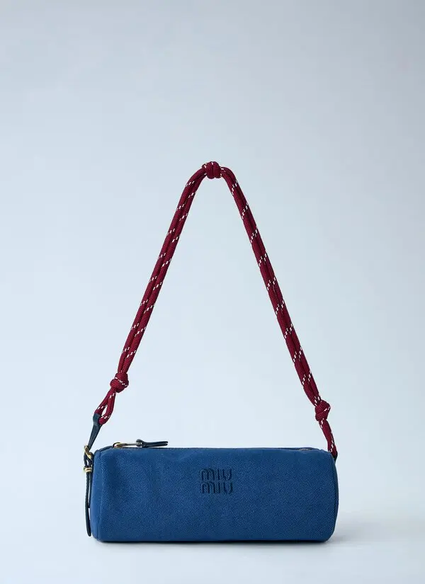 Miu Miu Gabardine Rope-strap Shoulder Bag - Blue