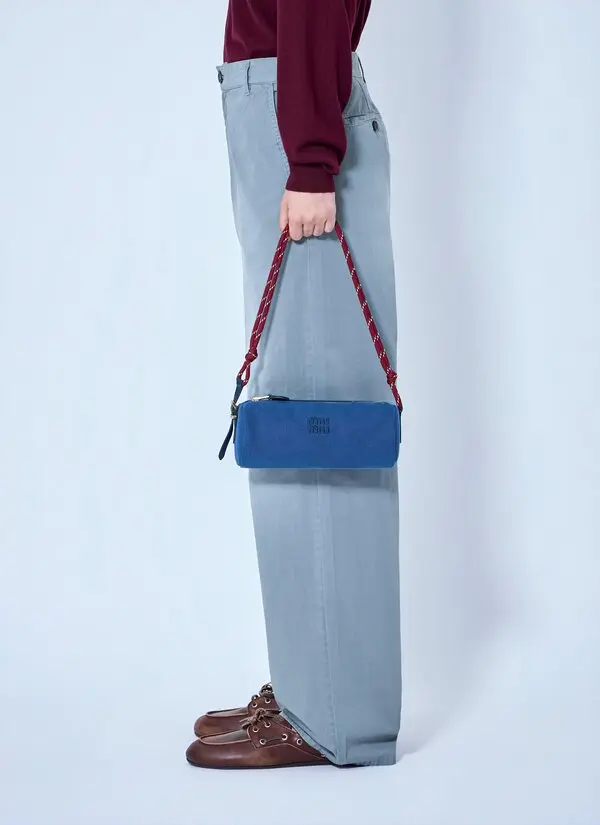 Miu Miu Gabardine Rope-strap Shoulder Bag - Blue