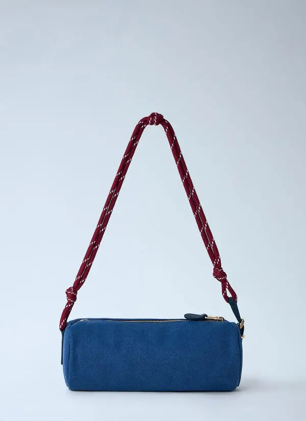 Miu Miu Gabardine Rope-strap Shoulder Bag - Blue