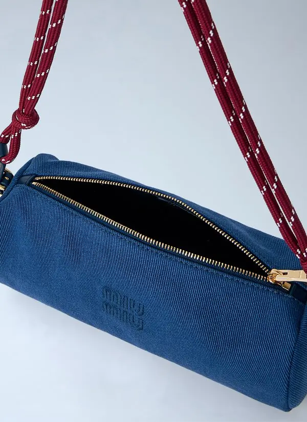 Miu Miu Gabardine Rope-strap Shoulder Bag - Blue