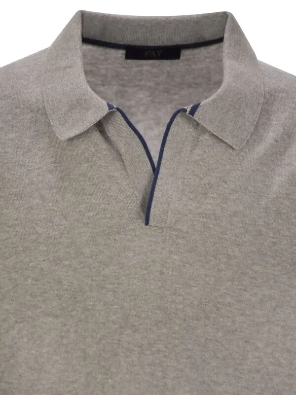 FAY Cotton Buttonless Polo Shirt
