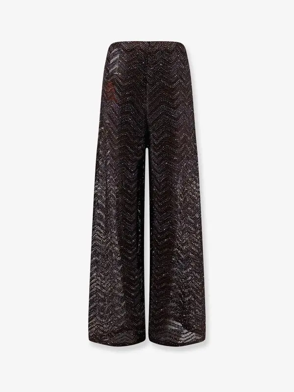 Missoni Viscose Blend Trousers With Chevron Pattern