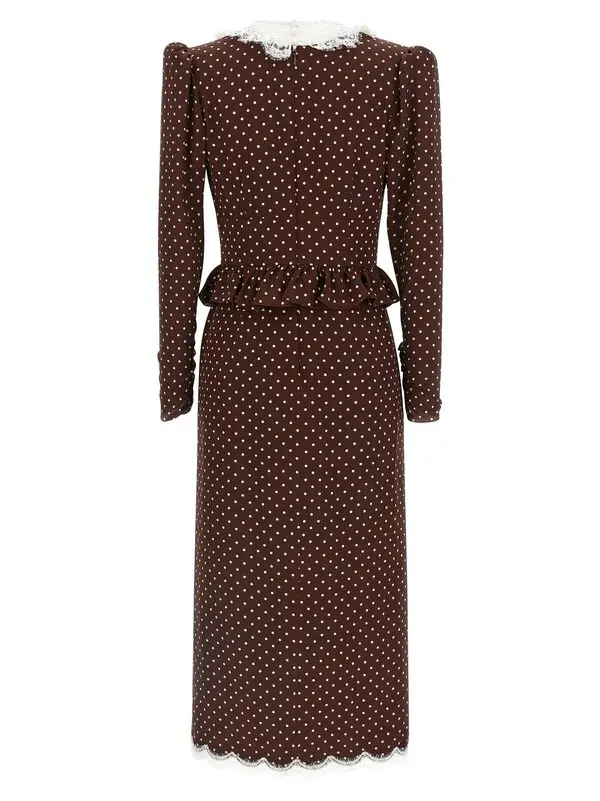 Alessandra Rich Polka Dot Midi' Dress