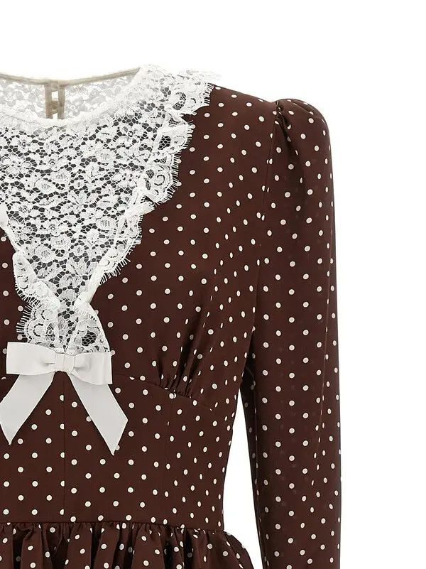 Alessandra Rich Polka Dot Midi' Dress