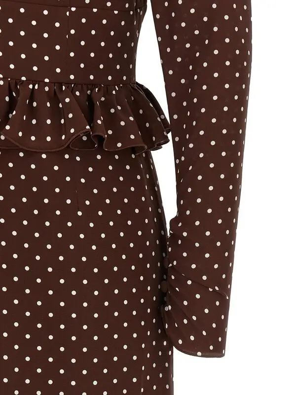 Alessandra Rich Polka Dot Midi' Dress