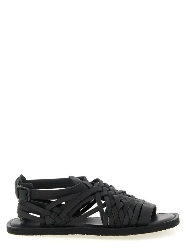 Yohji Yamamoto Braided Leather Sandals - Black