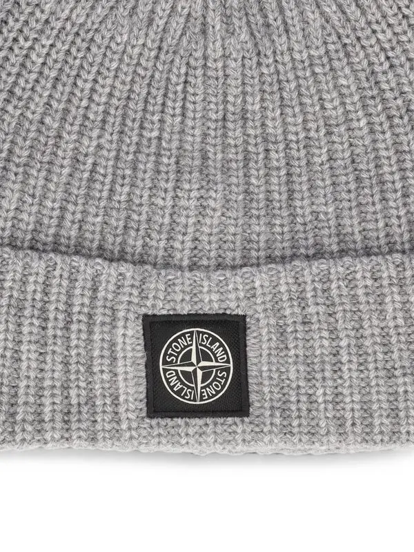 Stone Island Logo Wool Beanie
