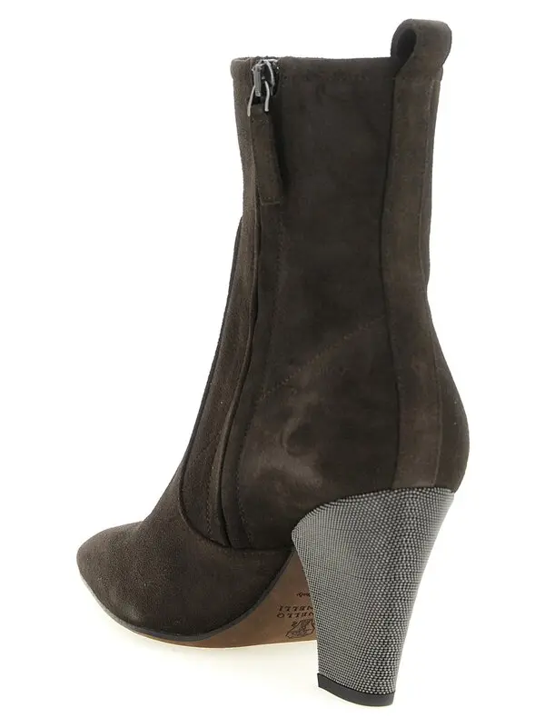 Brunello Cucinelli Precious Heel' Ankle Boots