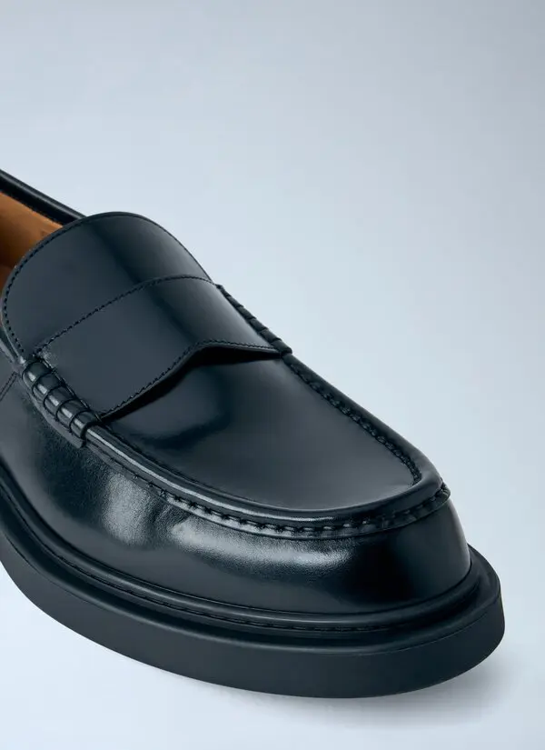 JIL SANDER Brushed Leather Loafers