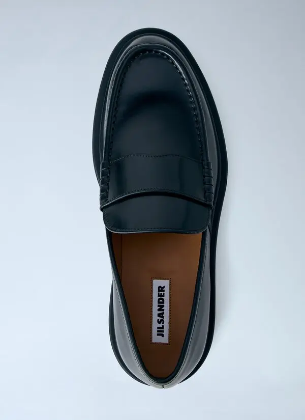 JIL SANDER Brushed Leather Loafers