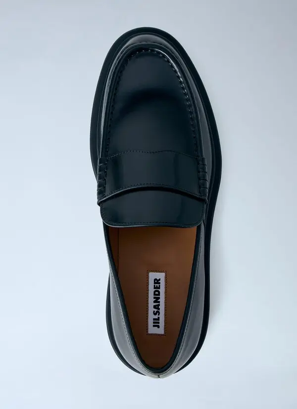 JIL SANDER Brushed Leather Loafers
