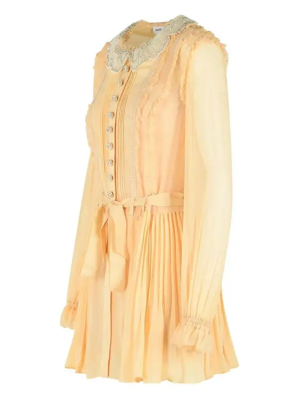 SELF-PORTRAIT Short Pleated Dress