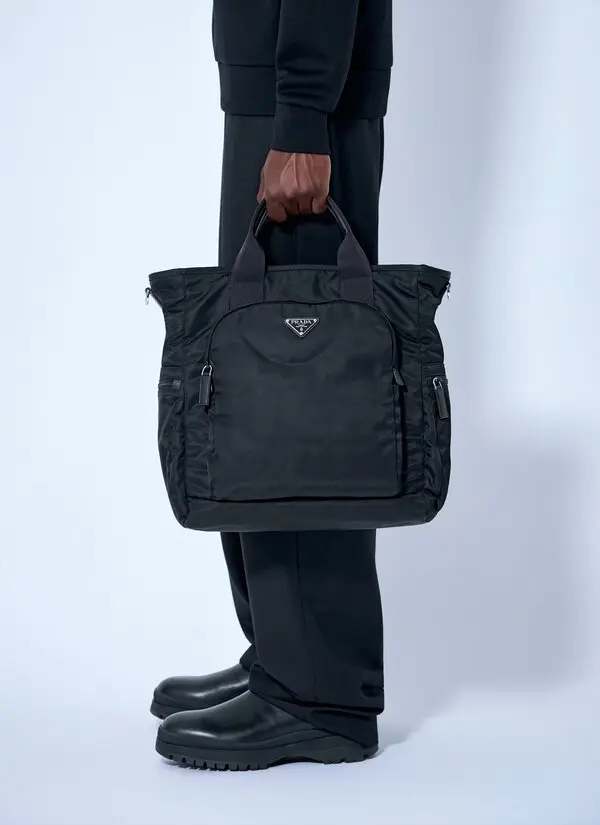 Prada Re-nylon Logo-plaque Tote Bag
