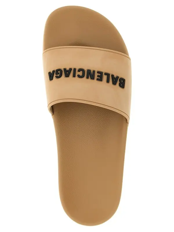 Balenciaga Slide Pool' Sandals - Cream
