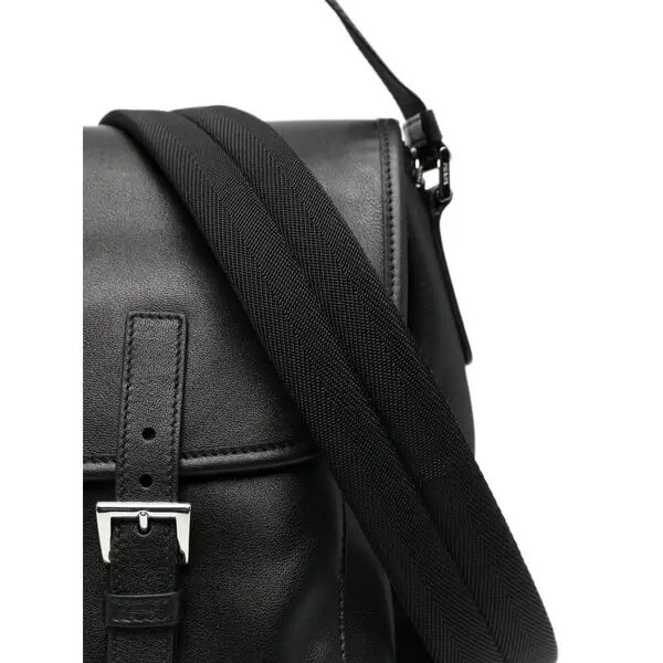 Prada Re-nylon And Leather Trim Shoulder Bag With Enamel Triangle Logo