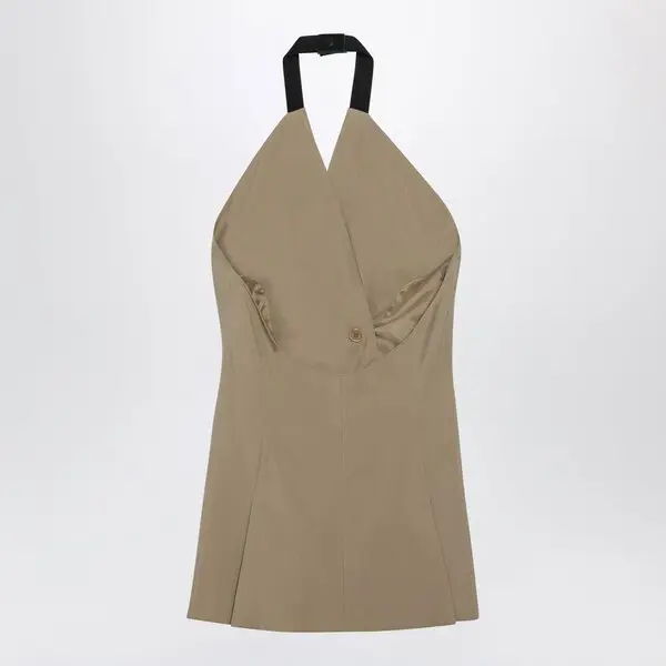 Max Mara Wool And Silk Poplin Sleeveless Jacket - Cream