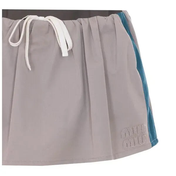 Miu Miu Cotton Mini Skirt - Gray
