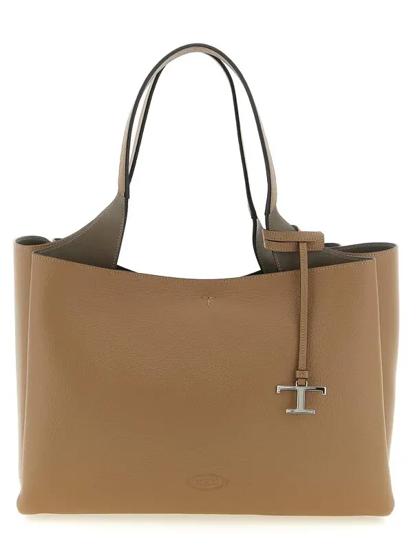 TOD'S Medium 't Timeless' Shopping Bag - Brown