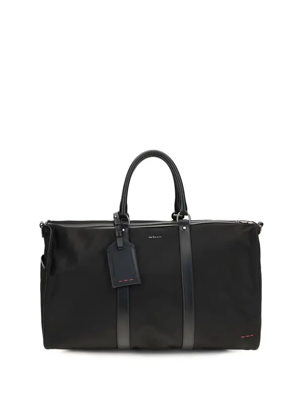Kiton Leather-trim Travel Duffle Bag - Black