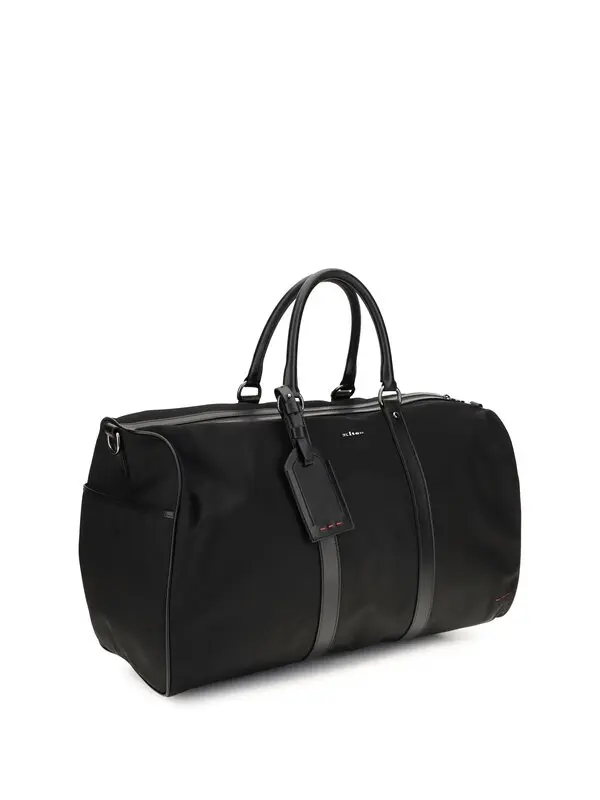 Kiton Leather-trim Travel Duffle Bag - Black