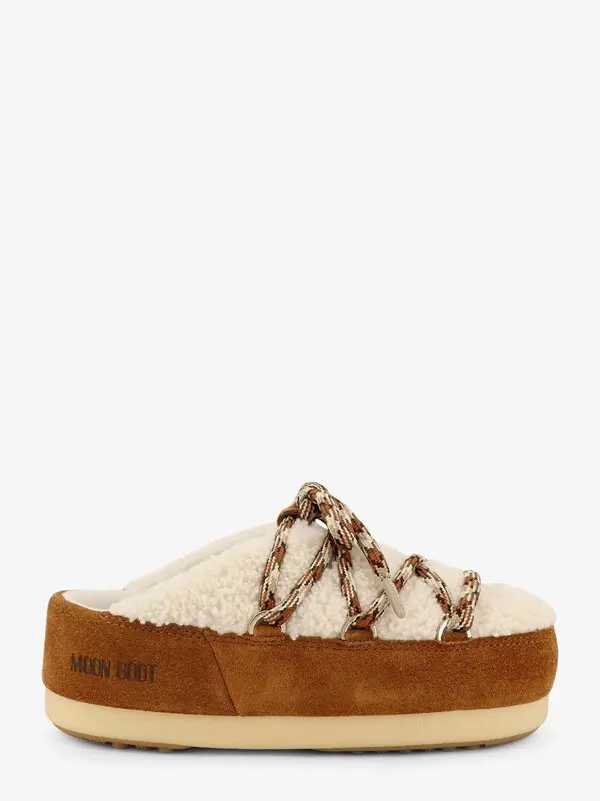 Moon Boot Shearling And Suede Slip-on