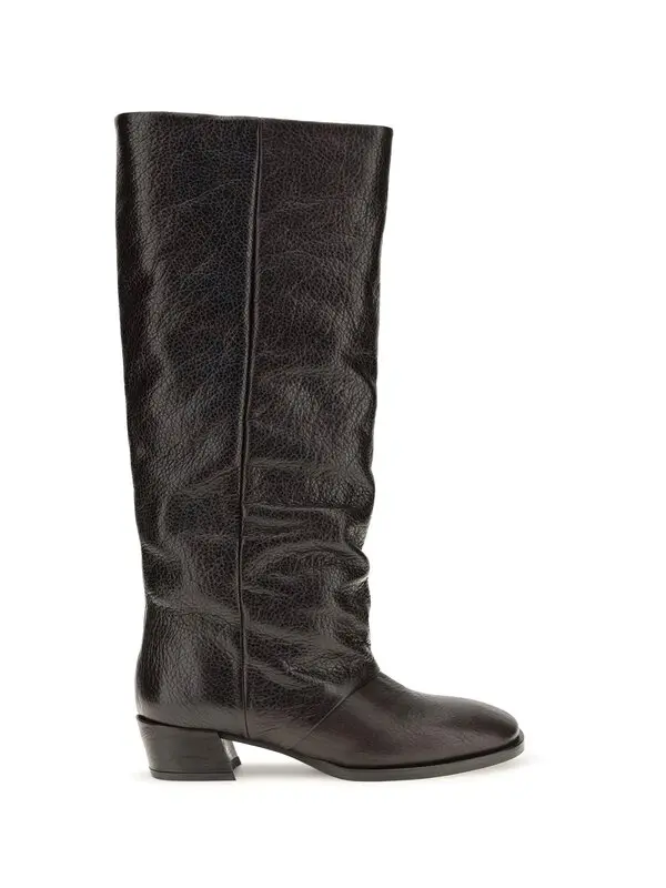 P.a.r.o.s.h Grained Leather High Boots - Brown