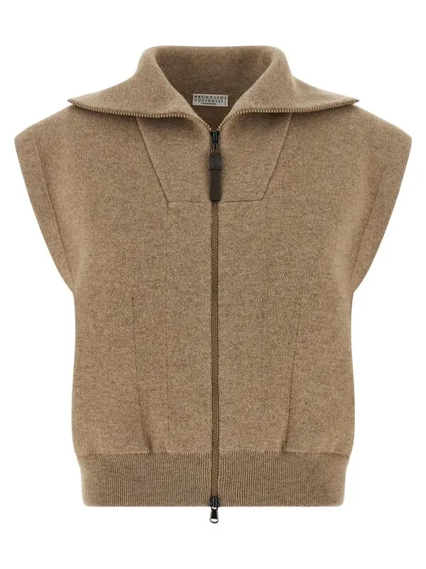 Brunello Cucinelli Shiny Zipper Pull' Vest