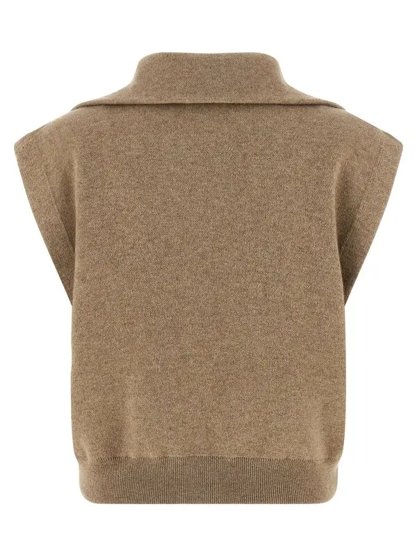 Brunello Cucinelli Cashmere Zip Vest - Cream