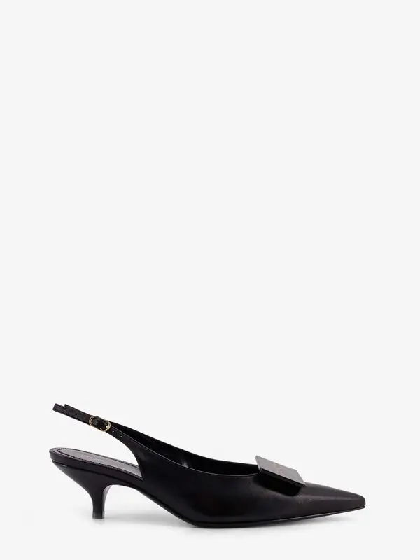 Celine Leather Signature Pumps - Black