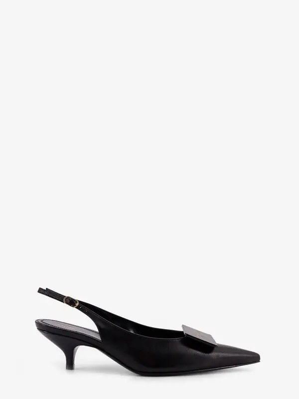 Celine Leather Signature Pumps - Black