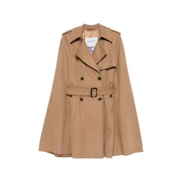 Burberry Cashmere Trench Cape - Cream
