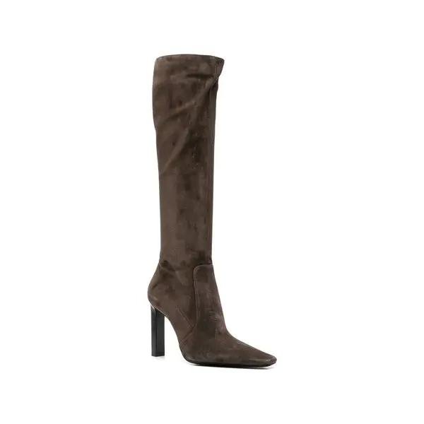 Saint Laurent Suede Knee High Boots