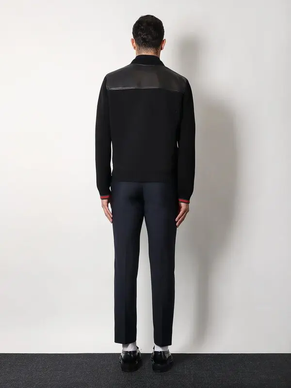Gucci Leather And Wool Jacket