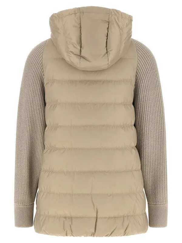 Brunello Cucinelli Shiny Zipper Pull Down Jacket - Cream