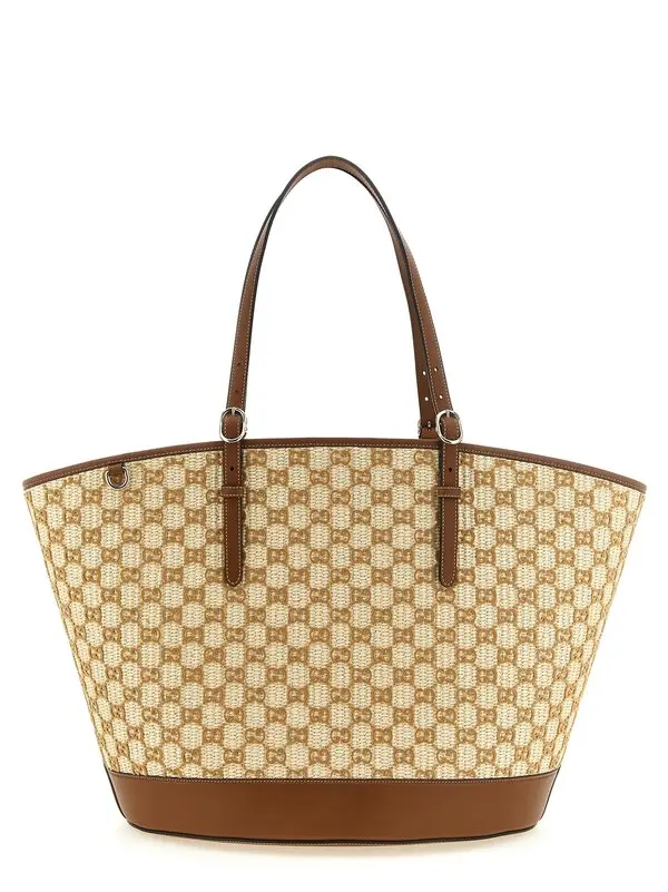Gucci Large Woven Shopping Bag - Brown