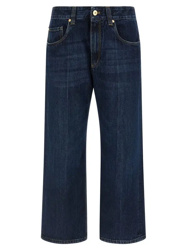 Brunello Cucinelli Wide Leg Cropped Jeans