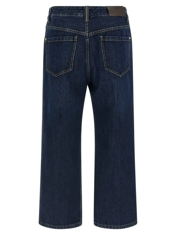 Brunello Cucinelli Wide Leg Cropped Jeans