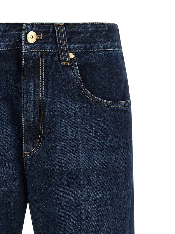 Brunello Cucinelli Wide Leg Cropped Jeans