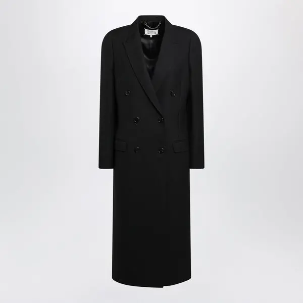 MAISON MARGIELA Wool Double-breasted Coat - Black