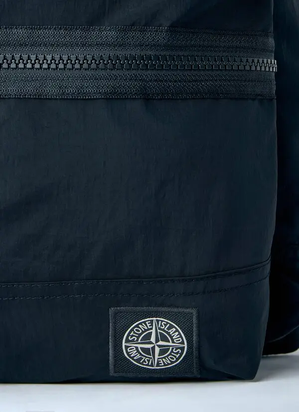 Stone Island Nylon Backpack With Front Zip Pocket - Black