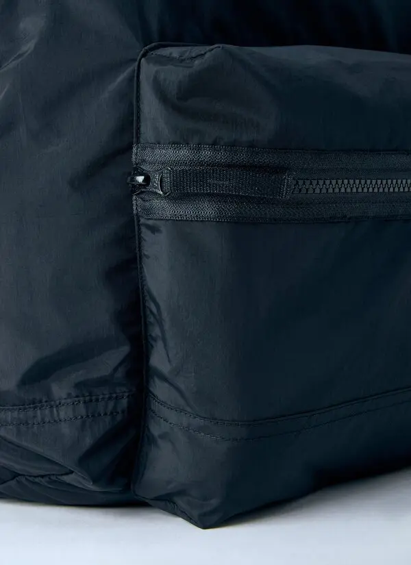 Stone Island Nylon Backpack With Front Zip Pocket - Black
