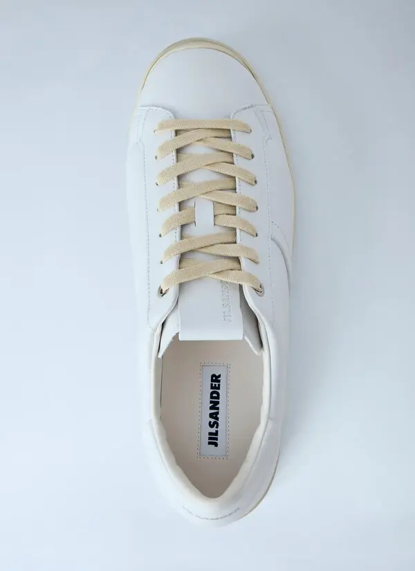 JIL SANDER Leather Sports Sneakers - White
