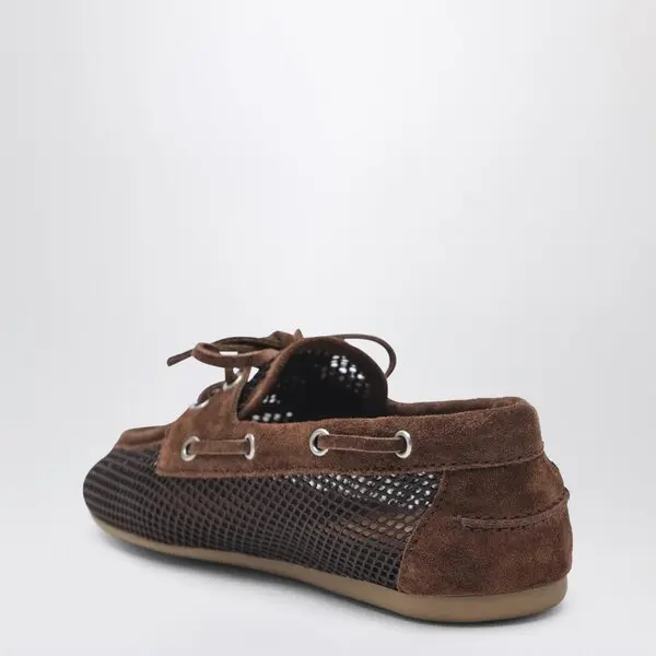 Miu Miu Perforated Suede Loafers - Brown