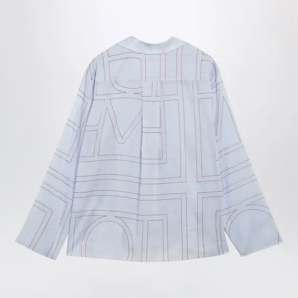 TOTEME Light Monogram Cotton-blend Pajama Shirt - Blue