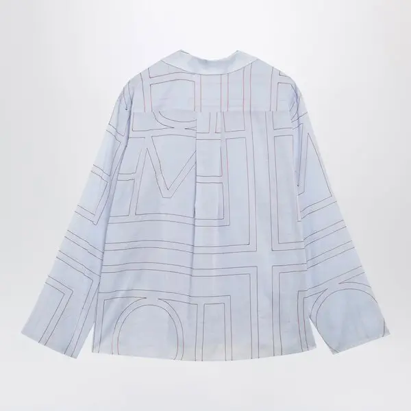 TOTEME Light Monogram Cotton-blend Pajama Shirt - Blue