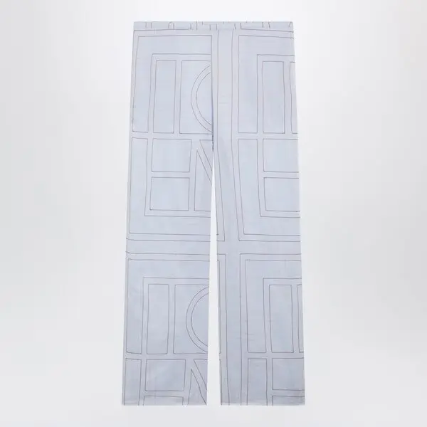 TOTEME Light Monogram Cotton-blend Pajama Trousers - Blue
