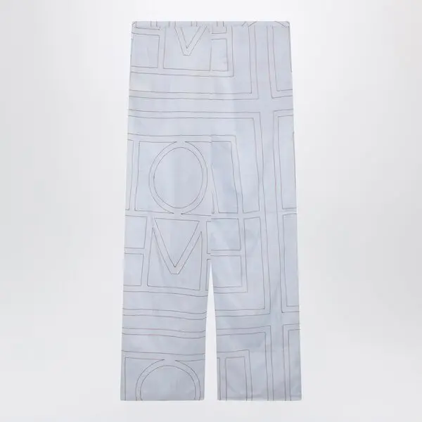 TOTEME Light Monogram Cotton-blend Pajama Trousers - Blue