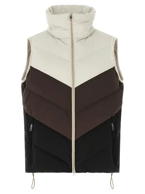 Kiton Chevron Stitching Padded Vest - Multicolor